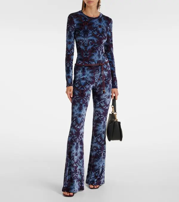Etro Printed Jersey Top - Blue