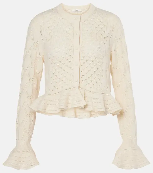 Chloé Iconic Alpaca Cardigan - White - 20% Off | Editorialist