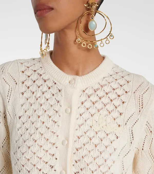Chloé Iconic Alpaca Cardigan - White - 20% Off | Editorialist