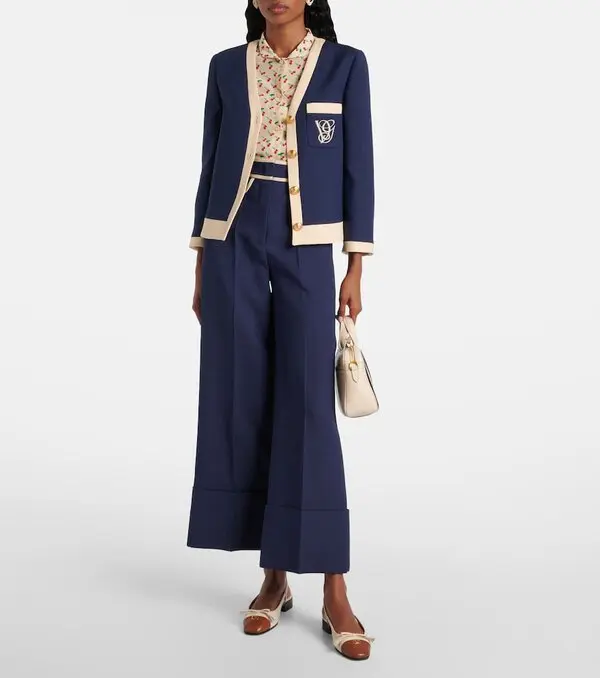 Valentino Garavani Embroidered Wool And Silk Jacket
