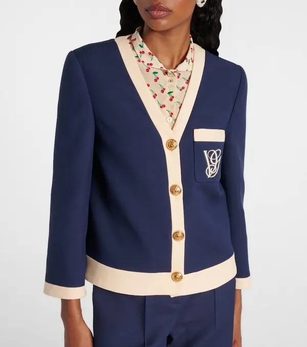 Valentino Garavani Embroidered Wool And Silk Jacket