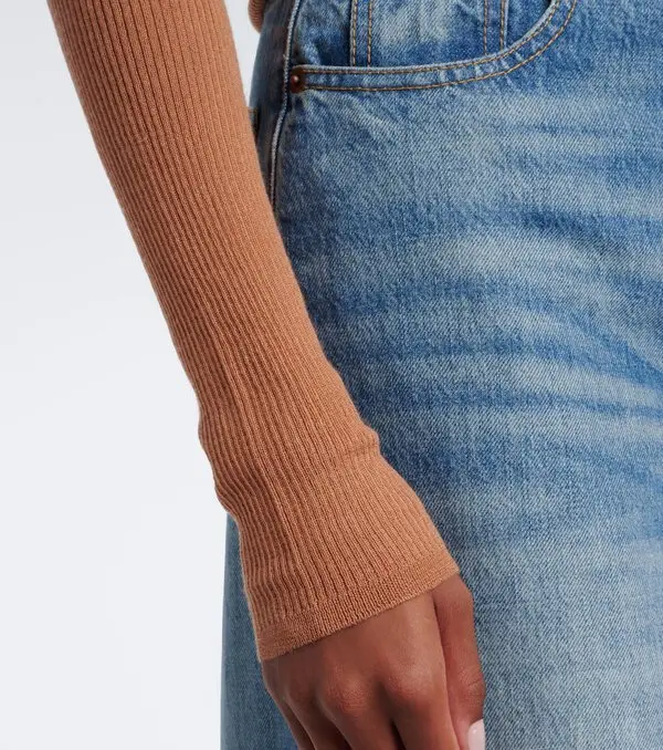 Chloé Ribbed-knit Henley Shirt - Pink