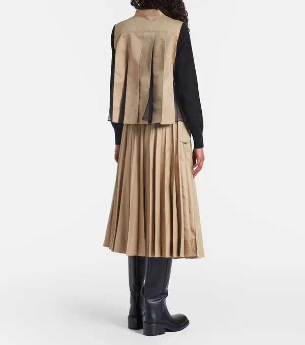 Sacai Cotton-blend Gabardine Cardigan