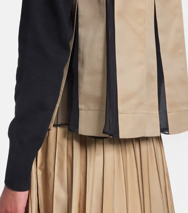 Sacai Cotton-blend Gabardine Cardigan