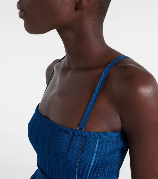 Alaïa Ribbed-knit Top - Blue