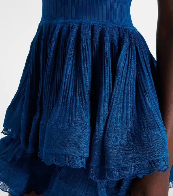 Alaïa Ribbed-knit Top - Blue