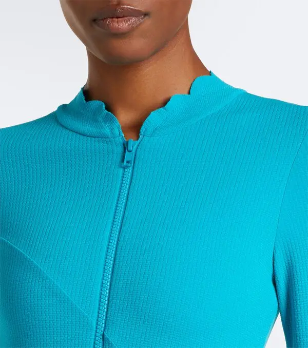 Marysia North Sea Scalloped Rashguard Swimsuit - Blue