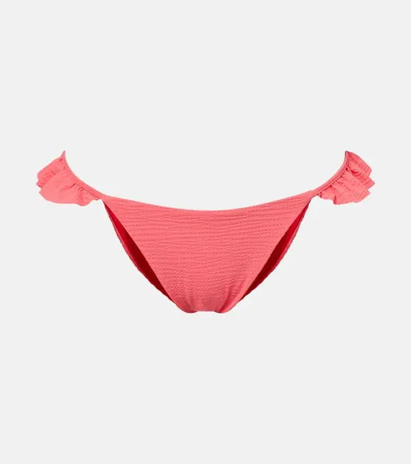 Marysia Seraphine Ruffled Bikini Bottoms - Red
