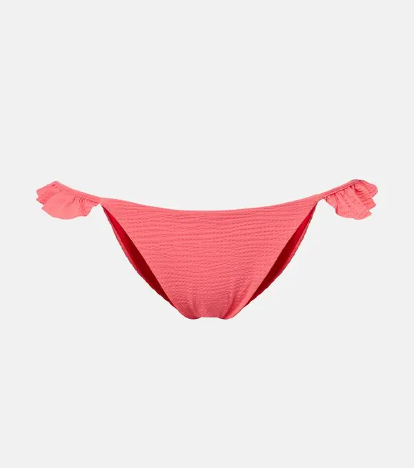 Marysia Seraphine Ruffled Bikini Bottoms - Red