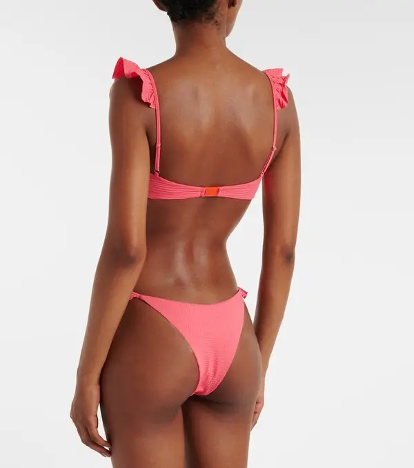 Marysia Seraphine Ruffled Bikini Bottoms - Red