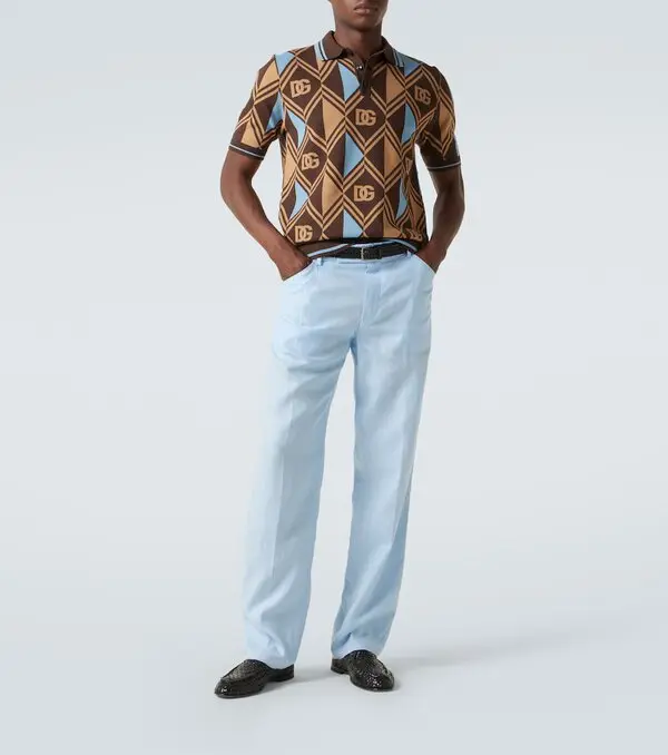 Dolce & Gabbana Dg Jacquard Cotton Piqué Polo Shirt - Multicoloured
