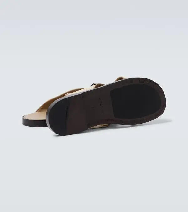 Dolce & Gabbana Leather-trimmed Canvas Slides