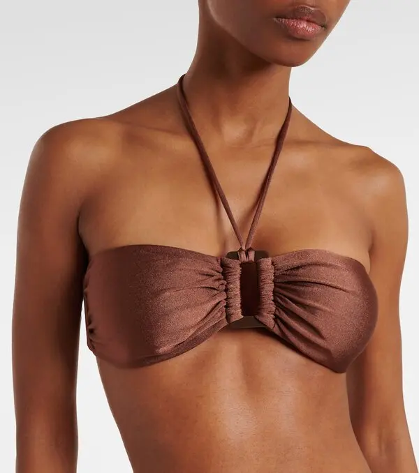 ADRIANA DEGREAS Solid Bandeau Bikini