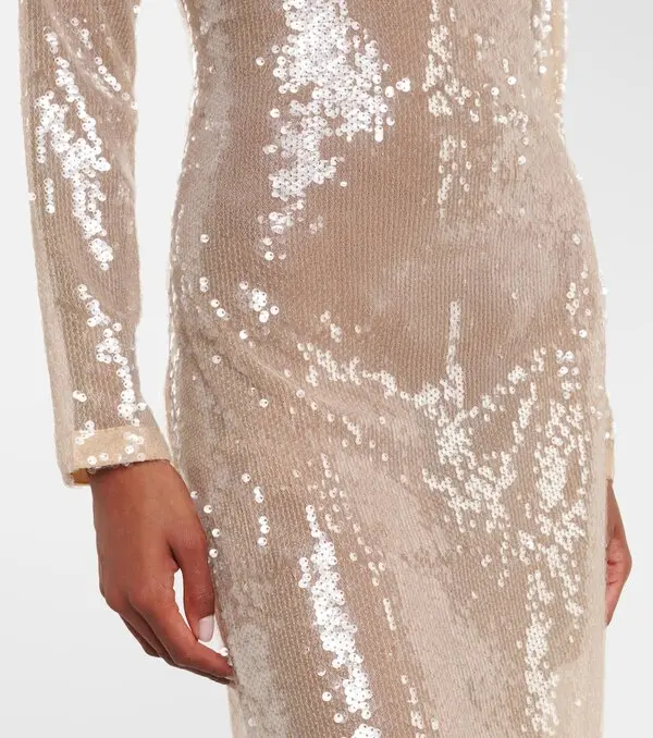 ADRIANA DEGREAS Sequined Maxi Dress