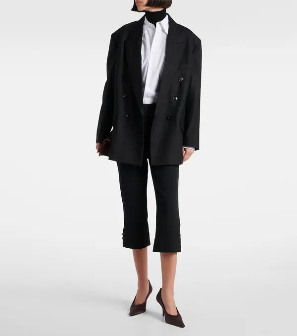 Victoria Beckham Cropped Logo Capri Pants