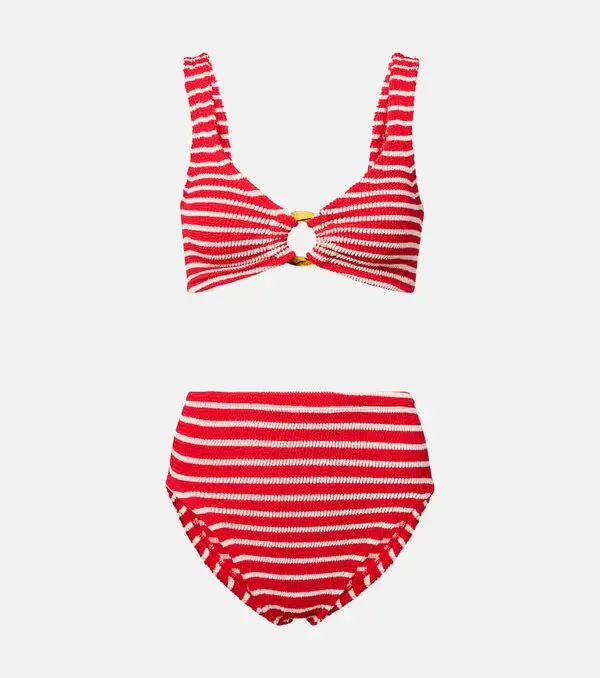 Hunza G Nadine Striped Bikini - Red