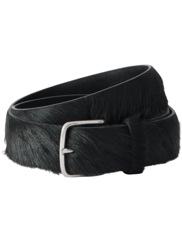 THE ROW Maxi Classic Calf Hair Belt - Black