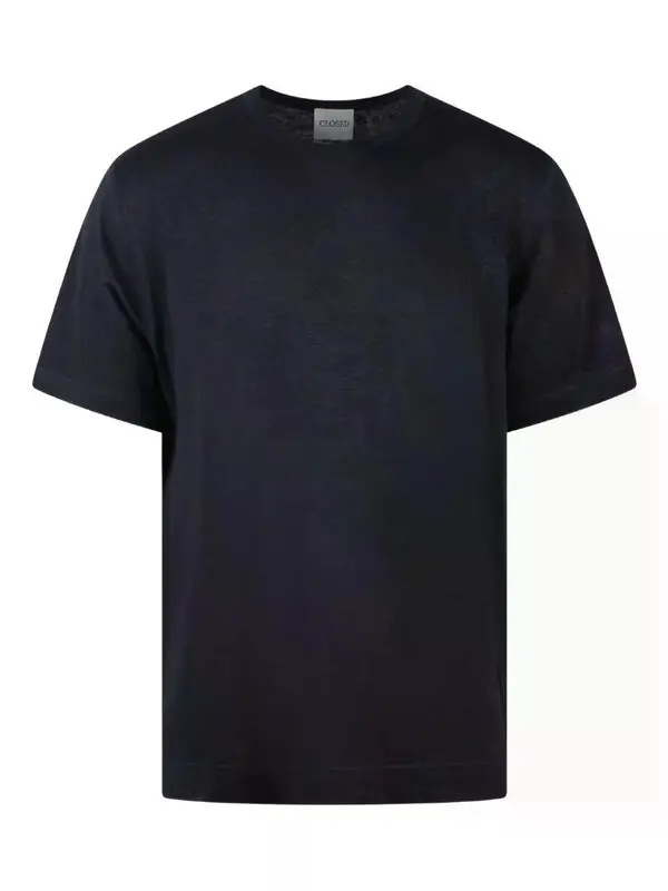 Closed Linen-blend T-shirt - Blue
