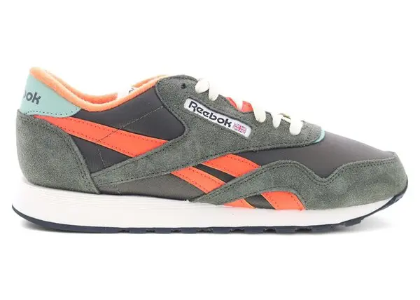 REEBOK Classic Nylon Sneakers - Hunter Green/pump Orange/vintage Chalk