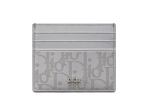 Dior Card Holder Oblique Jacquard - Gray