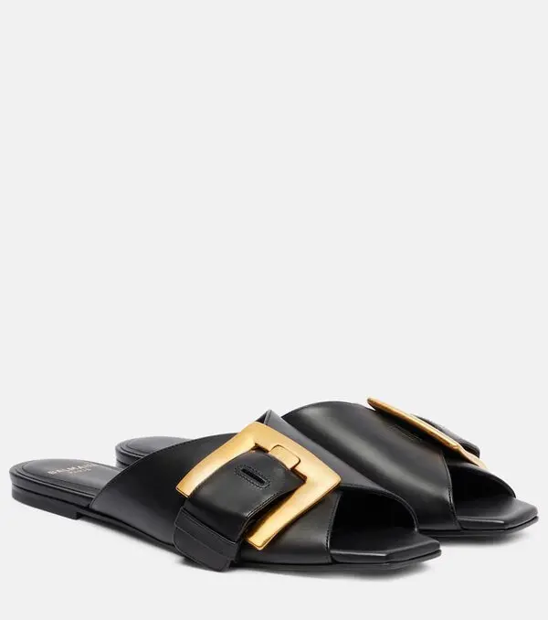 Balmain Anthem Leather Sandals