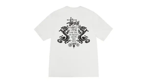 StÜssy Double Dragon Pigment Dyed Tee Shirt - Natural