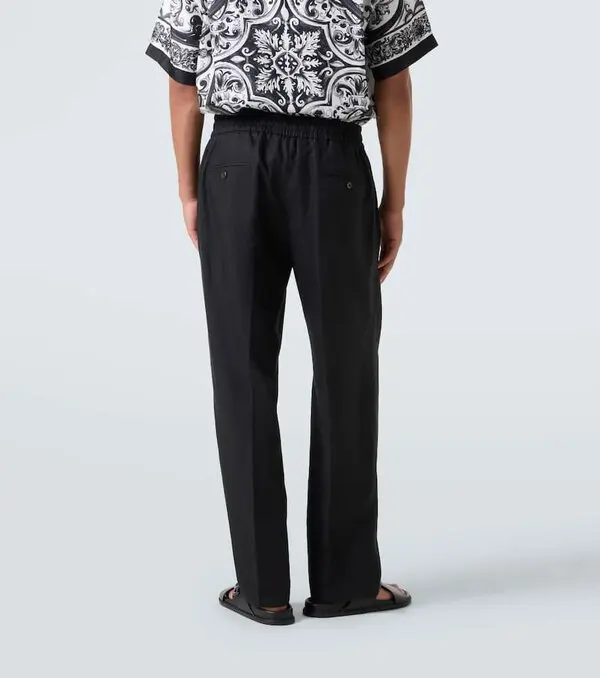 Dolce & Gabbana Linen Straight Leg Pants