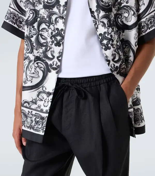 Dolce & Gabbana Linen Straight Leg Pants