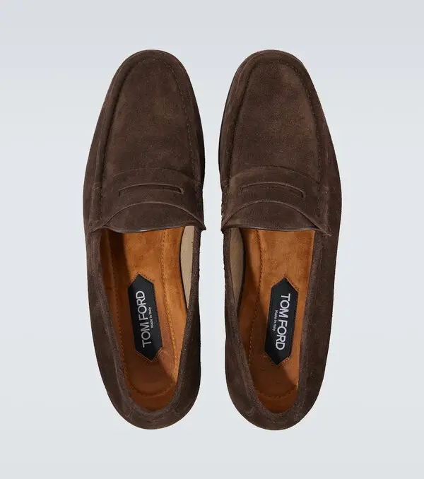 TOM FORD Suede Penny Loafers