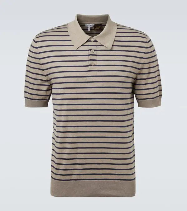 Loewe Knitted Striped Cotton-blend Polo Shirt