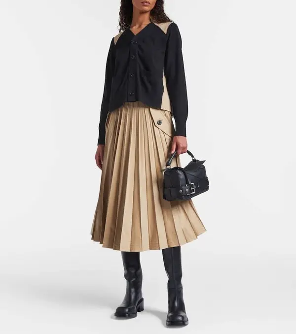 Sacai Cotton-blend Gabardine Cardigan