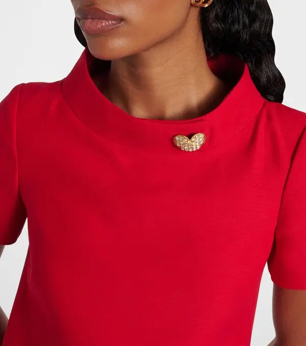 Valentino Garavani Embellished Wool And Silk Minidress