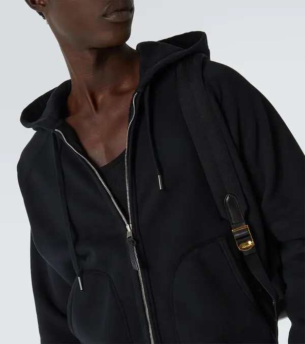 TOM FORD Cotton Jersey Zip-up Hoodie - Black