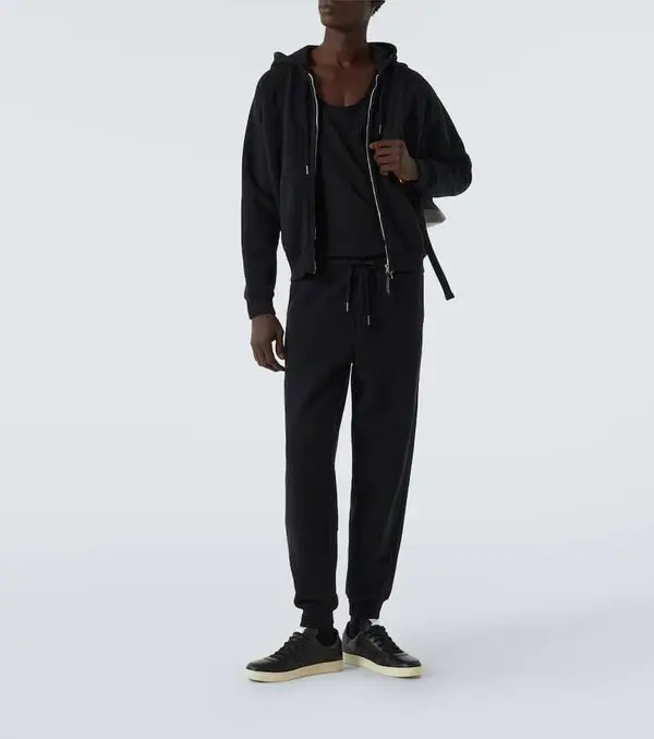 TOM FORD Cotton Jersey Zip-up Hoodie - Black