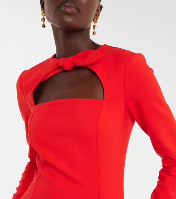 Oscar De La Renta Cutout Wool-blend Cocktail Dress