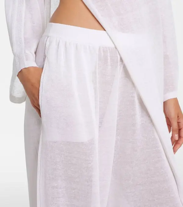 Alaïa Linen And Silk Wide-leg Pants - White