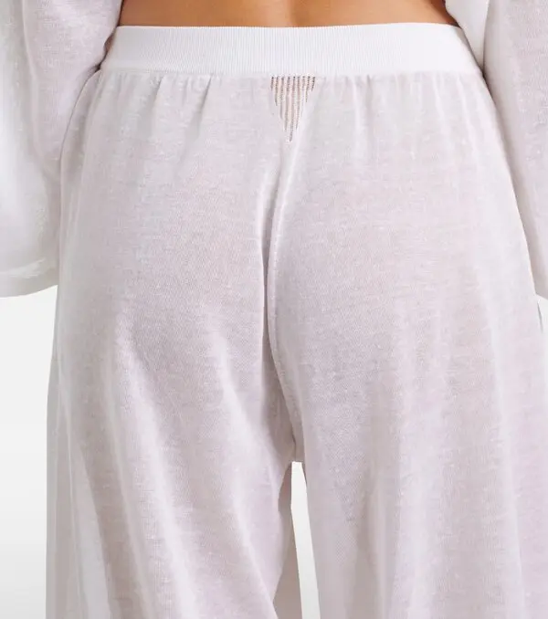 Alaïa Linen And Silk Wide-leg Pants - White