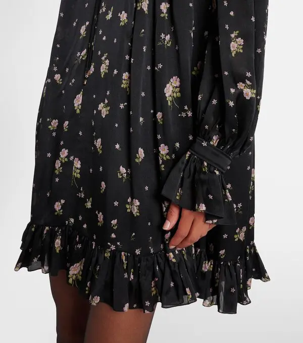 Chloé Gathered Silk Charmeuse Minidress
