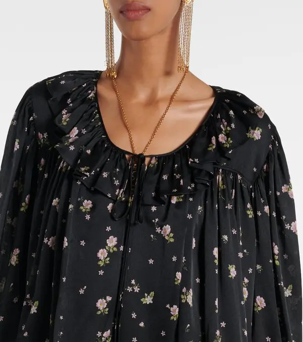 Chloé Gathered Silk Charmeuse Minidress
