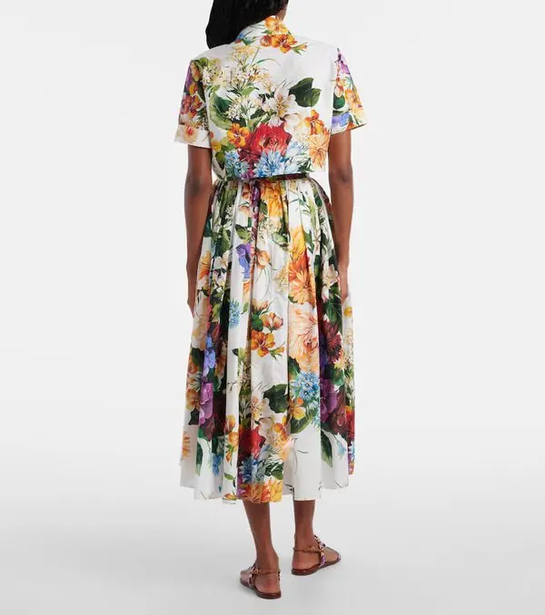 Dolce & Gabbana Cropped Floral Cotton Shirt