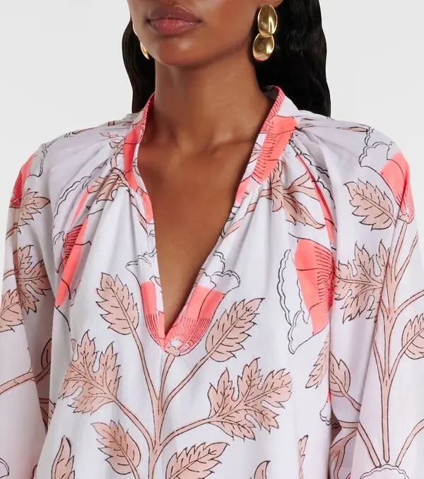 JULIET DUNN Printed Scalloped Cotton Minidress