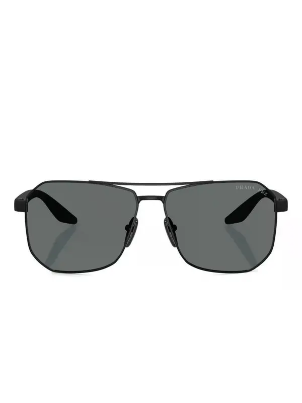 Prada Linea Rossa Geometric-frame Sunglasses - Black