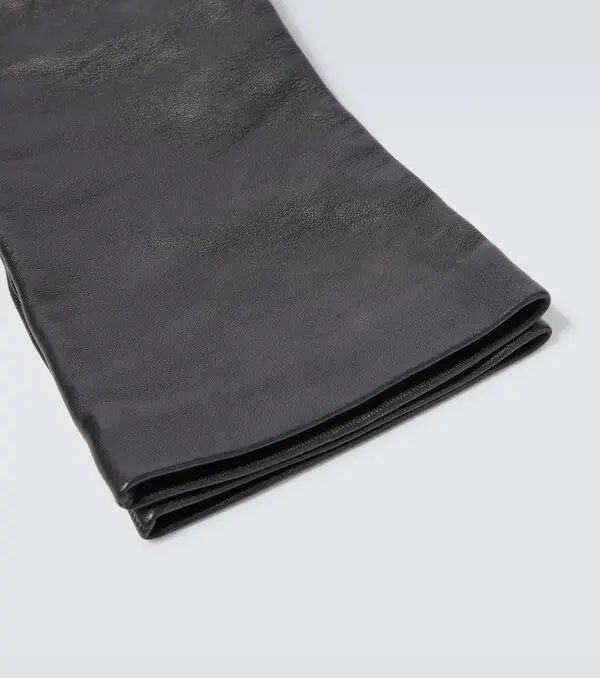 Saint Laurent Cassandre Leather Gloves