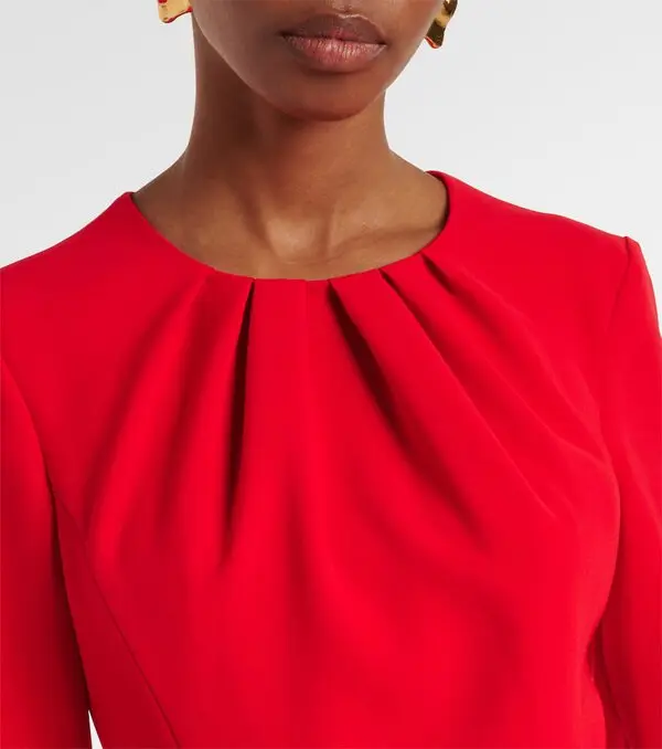 Carolina Herrera Belted Crepe Midi Dress