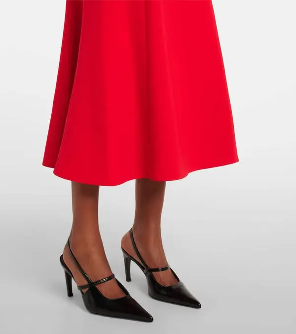 Carolina Herrera Belted Crepe Midi Dress