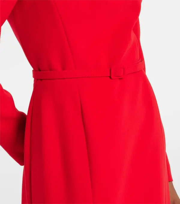 Carolina Herrera Belted Crepe Midi Dress