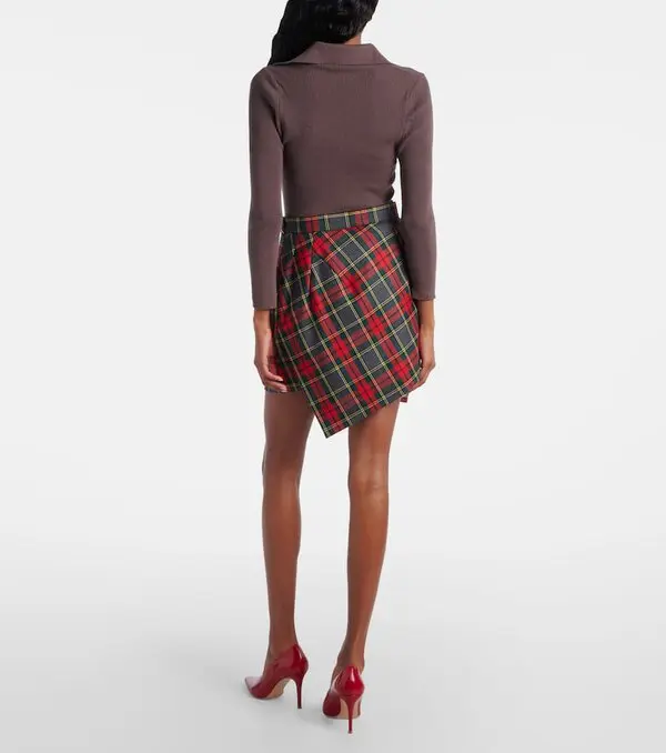 VIVIENNE WESTWOOD Infinity Plaid Virgin Wool Miniskirt