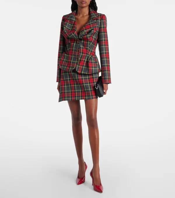 VIVIENNE WESTWOOD Infinity Plaid Virgin Wool Miniskirt