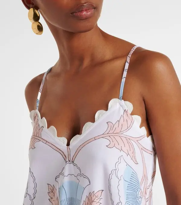 JULIET DUNN Printed Cotton Slip Dress