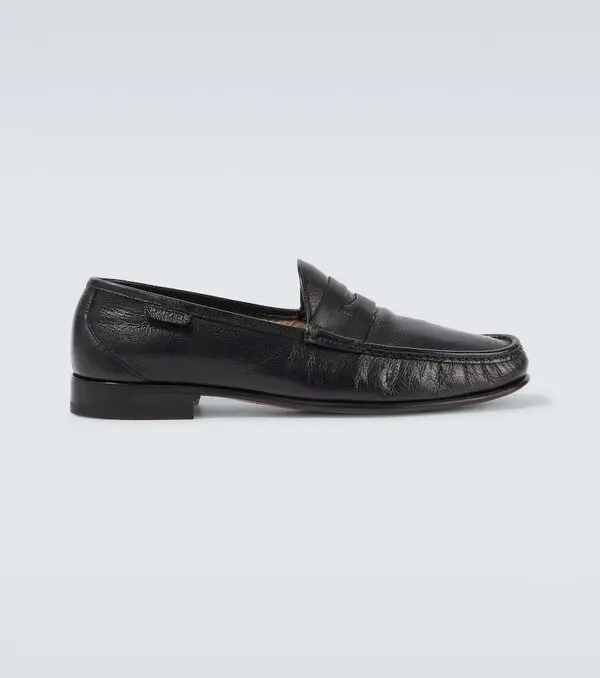 TOM FORD York Leather Penny Loafers
